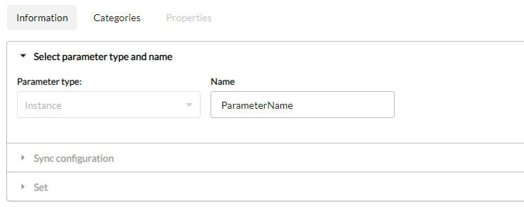 Parameters, Create – Interaxo Help center