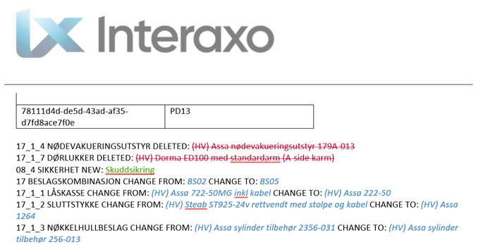 Tracking changes in Interaxo BIM Data – Interaxo Help center